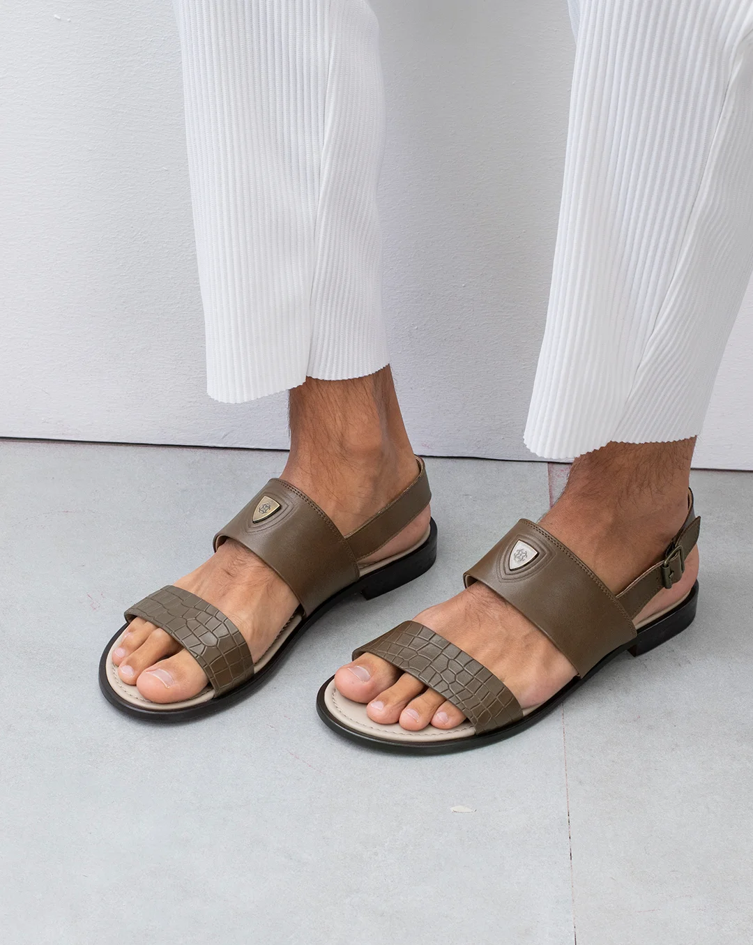 Soft Nappa Leather Flat Sandals For Men Chic