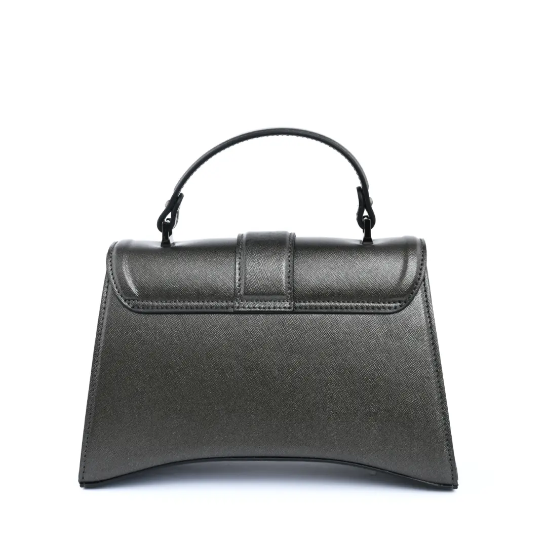 Metallic Saffiano Tap Handle Bag for Ladies | Chic